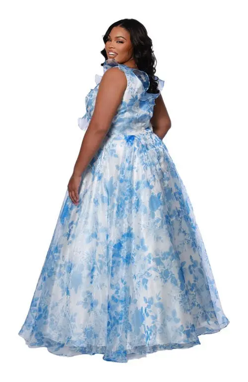 SYDNEY'S CLOSET Bra-friendly A-line Floral Gown