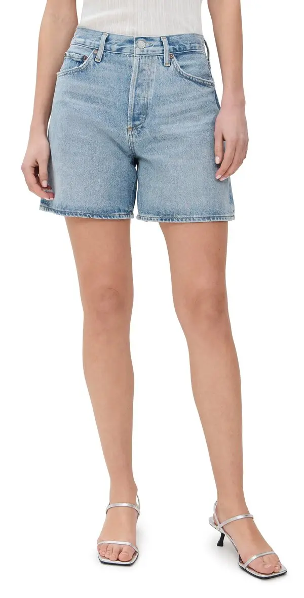 AGOLDE Dame High Rise Baggy Denim Shorts - Coax