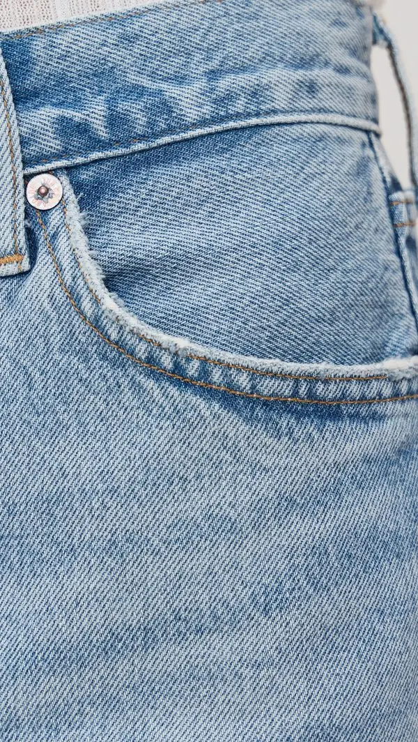 AGOLDE Dame High Rise Baggy Denim Shorts - Coax