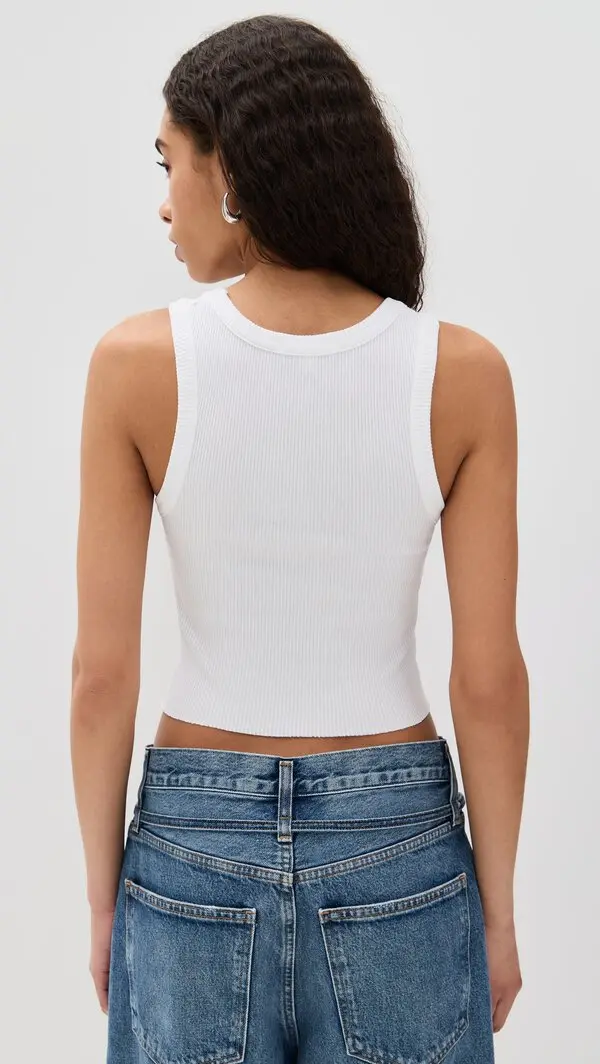 AGOLDE Shrunken Poppy Tank - White