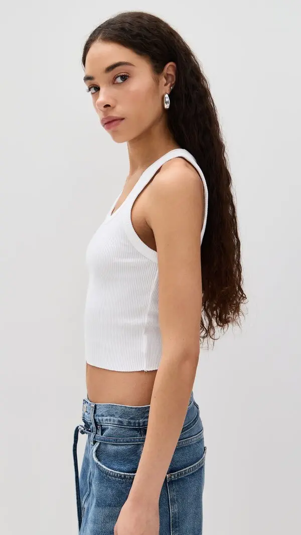 AGOLDE Shrunken Poppy Tank - White