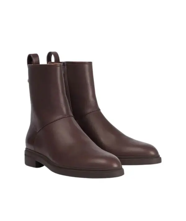 Loro Piana Kilda Leather Ankle Boots - Brown