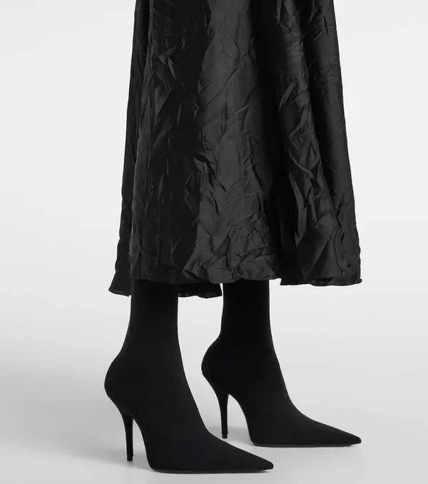 Balenciaga Asymmetric Satin Midi Skirt