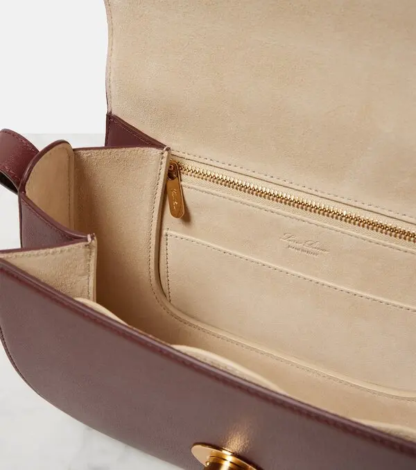 Loro Piana Ghiera Small Leather Crossbody Bag - Brown
