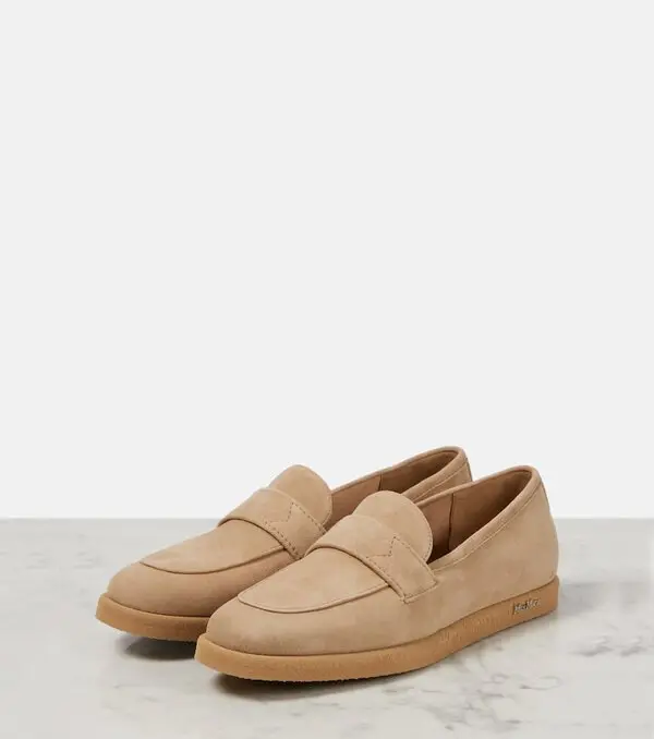 Max Mara Softmoc Suede Loafers - Brown