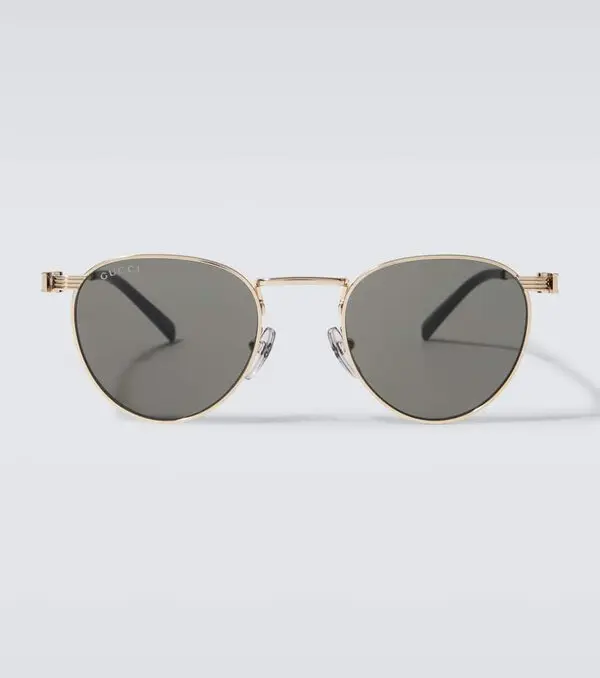 Gucci Round Frame Sunglasses - Gold