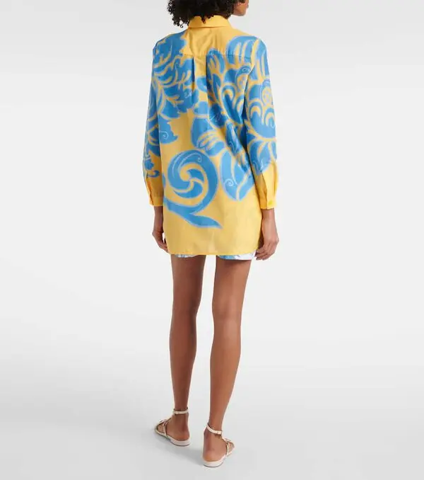 Etro Printed Cotton And Silk Shirt - Yellow