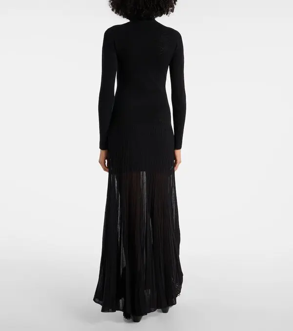 Isabel Marant Gisole Pointelle Turtleneck Maxi Dress - Black