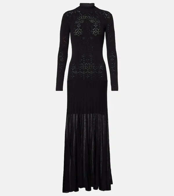 Isabel Marant Étoile Gisole Pointelle Turtleneck Maxi Dress - Black
