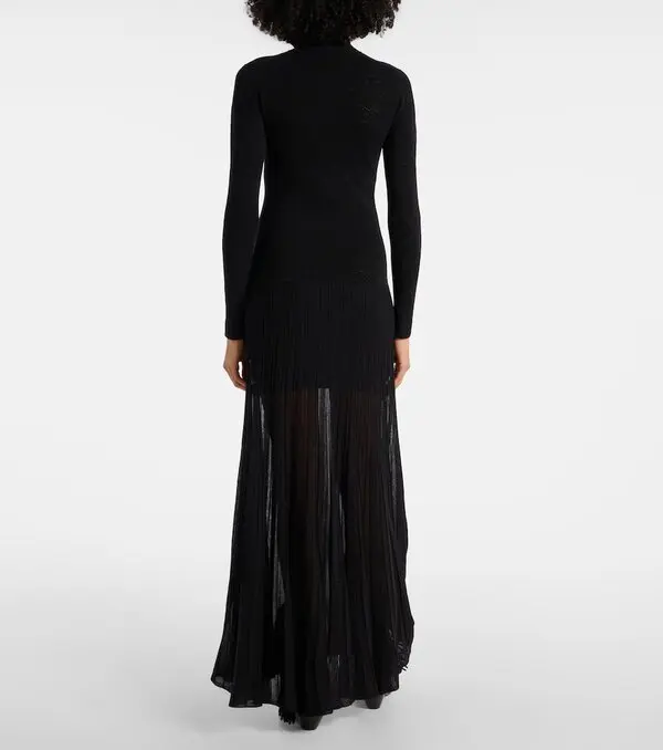 Isabel Marant Étoile Gisole Pointelle Turtleneck Maxi Dress - Black