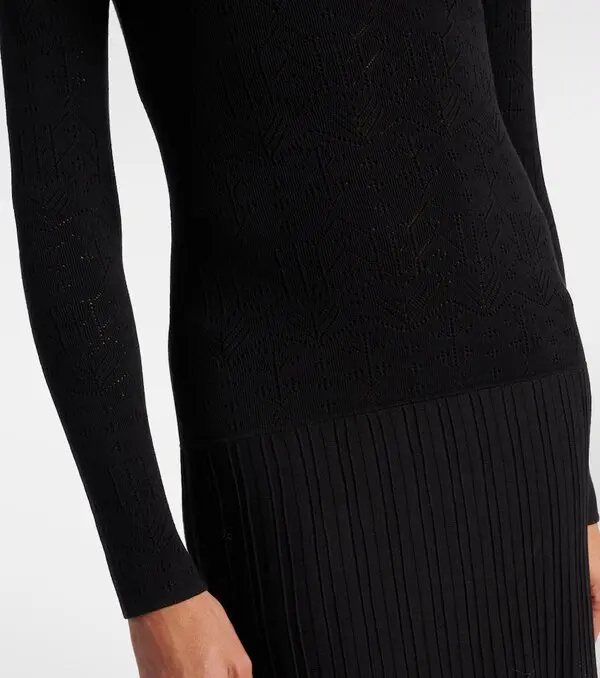Isabel Marant Étoile Gisole Pointelle Turtleneck Maxi Dress - Black