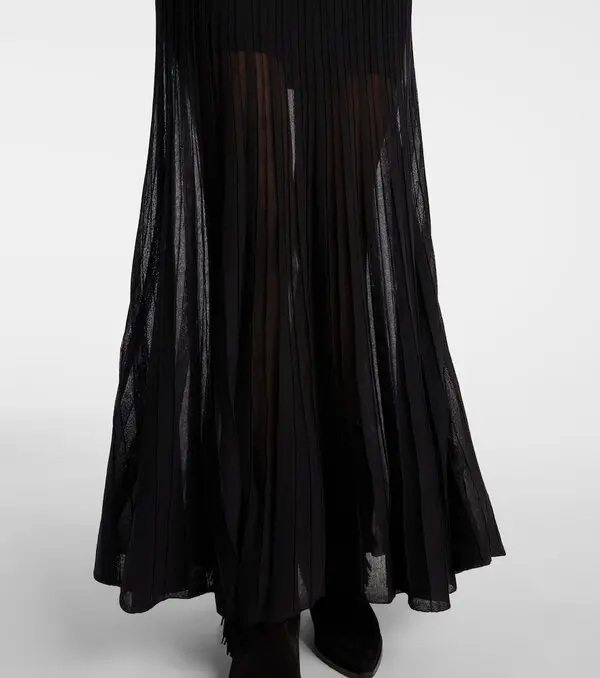 Isabel Marant Étoile Gisole Pointelle Turtleneck Maxi Dress - Black