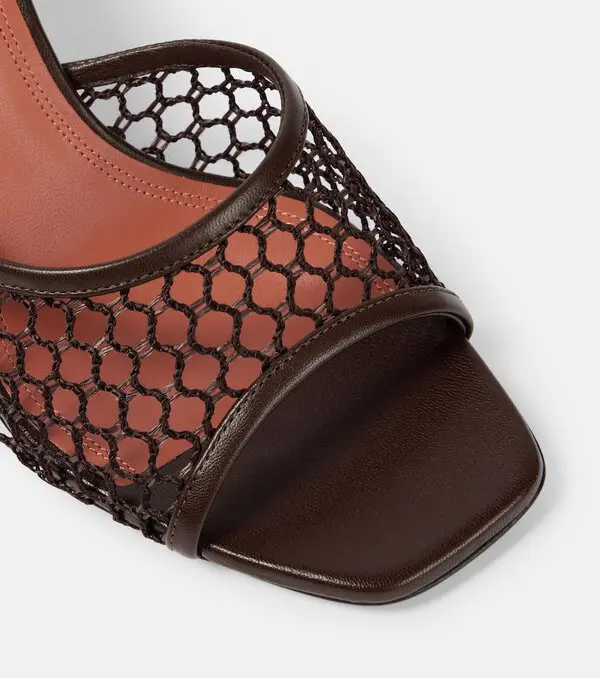 Amina Muaddi Lupita Raffia Mules - Brown