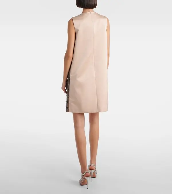Max Mara Acino Embellished Tulle And Satin Mini Dress