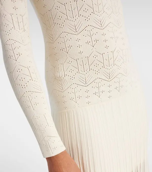 Isabel Marant Gisole Pointelle Turtleneck Maxi Dress - White