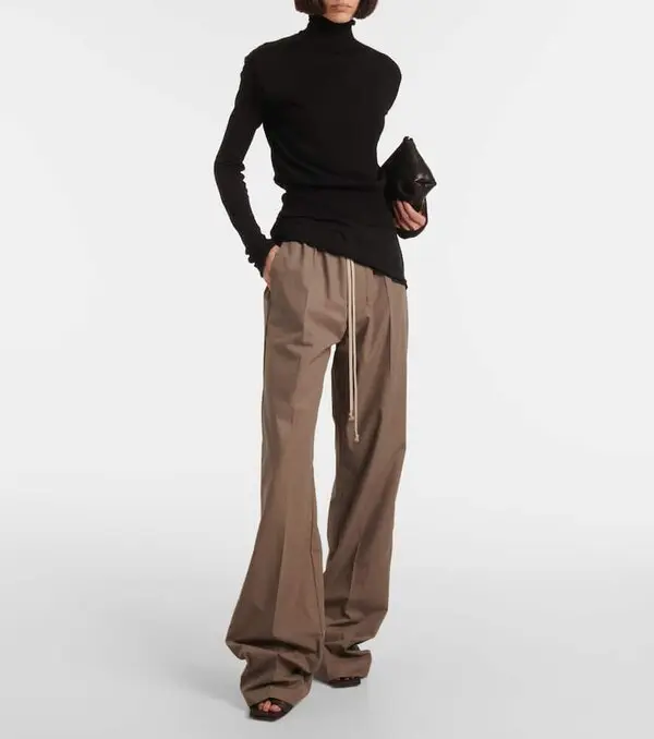 Rick Owens Dietrich Wide-leg Cotton Pants - Grey
