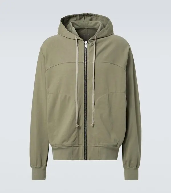 Rick Owens Zip-up Cotton Jersey Hoodie