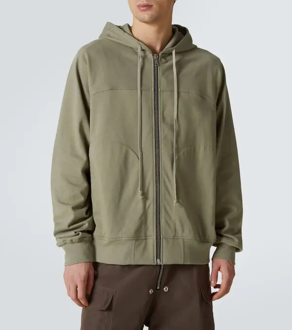 Rick Owens Zip-up Cotton Jersey Hoodie