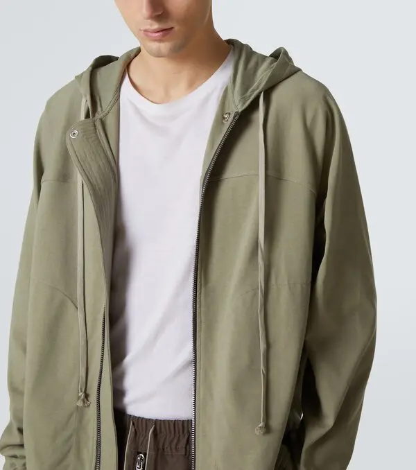 Rick Owens Zip-up Cotton Jersey Hoodie