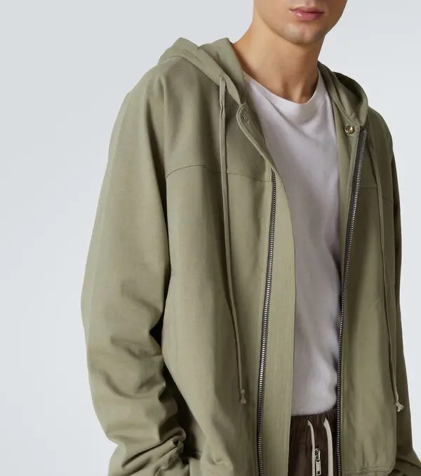 Rick Owens Zip-up Cotton Jersey Hoodie