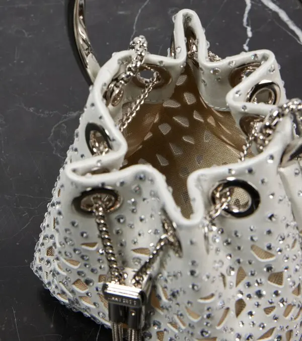 JIMMY CHOO Bon Bon Micro Bucket Bag - Silver