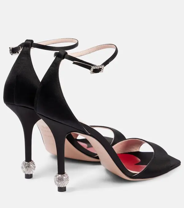 ROGER VIVIER Jewel 100 Embellished Satin Sandals