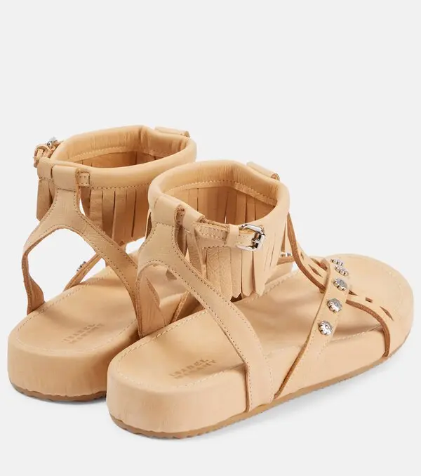 Isabel Marant Étoile Silya Studded Leather Sandals - Beige