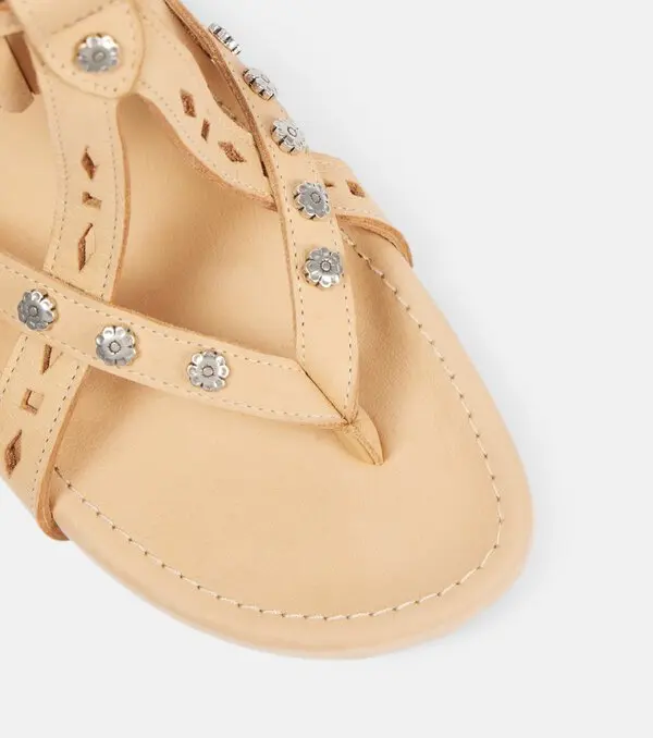 Isabel Marant Étoile Silya Studded Leather Sandals - Beige