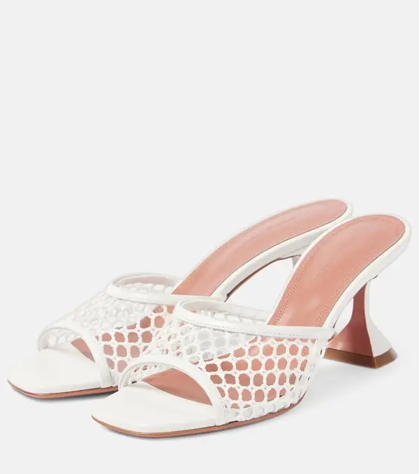 Amina Muaddi Lupita Raffia Mules