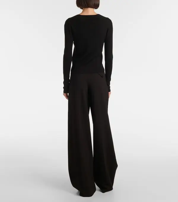 Jardin Des Orangers Ribbed Square Neck Virgin Wool Sweater