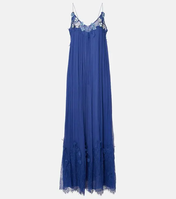 Costarellos Kenda Embellished Maxi Dress - Blue