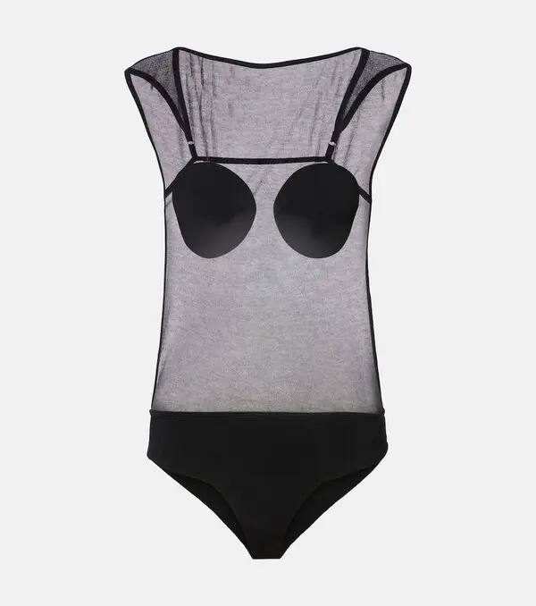 Jacquemus Platano Sheer Bodysuit - Black