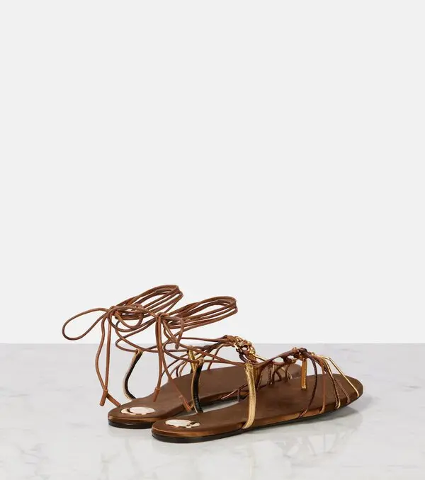 Saint Laurent Babylone Sandals - Gold