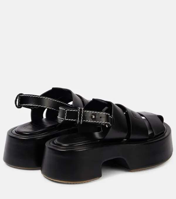 JW Anderson Fisherman Leather Platform Sandals - Black