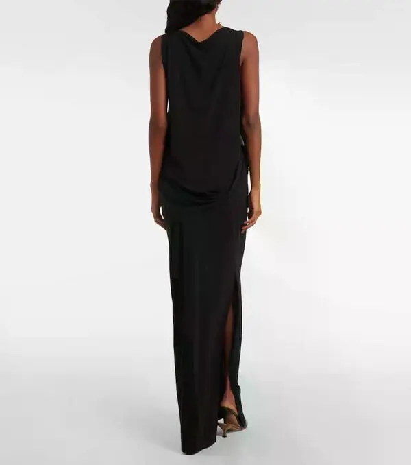 Jacquemus Peplo Draped Jersey Maxi Dress