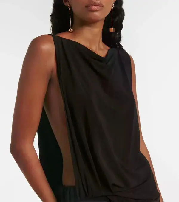 Jacquemus Peplo Draped Jersey Maxi Dress