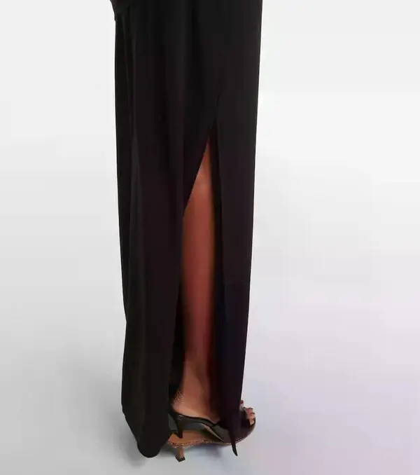 Jacquemus Peplo Draped Jersey Maxi Dress
