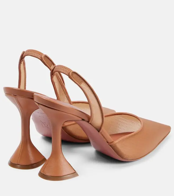 Amina Muaddi Holli Mesh Slingback Pumps