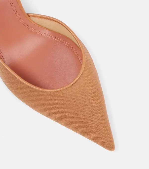 Amina Muaddi Holli Mesh Slingback Pumps