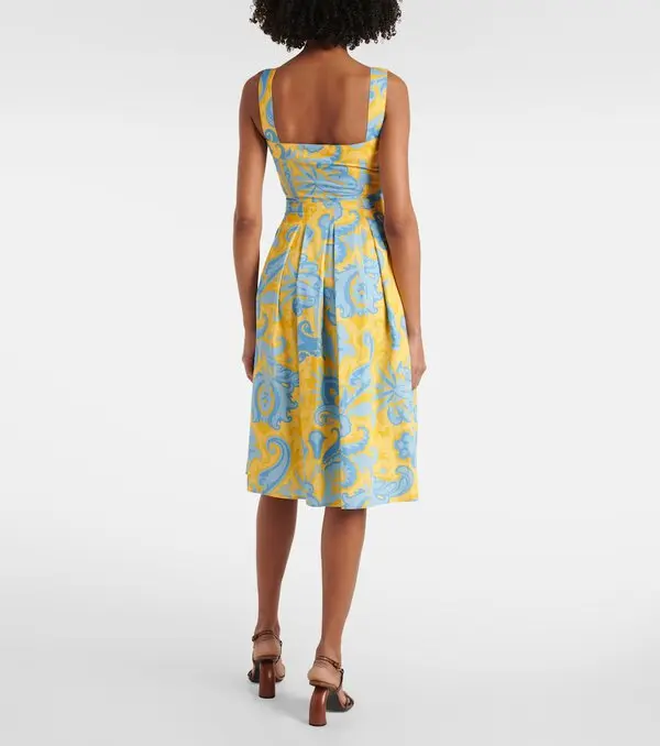 Etro Paisley Pleated Midi Dress