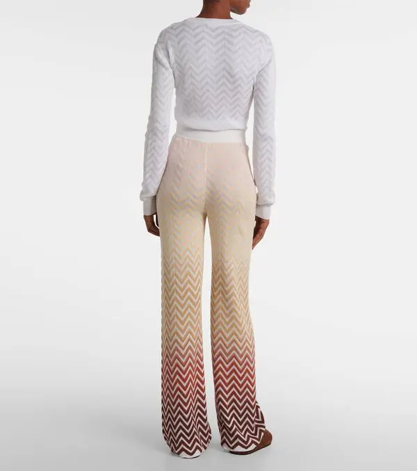 Missoni Zigzag Cotton-blend Flared Pants - Multicoloured