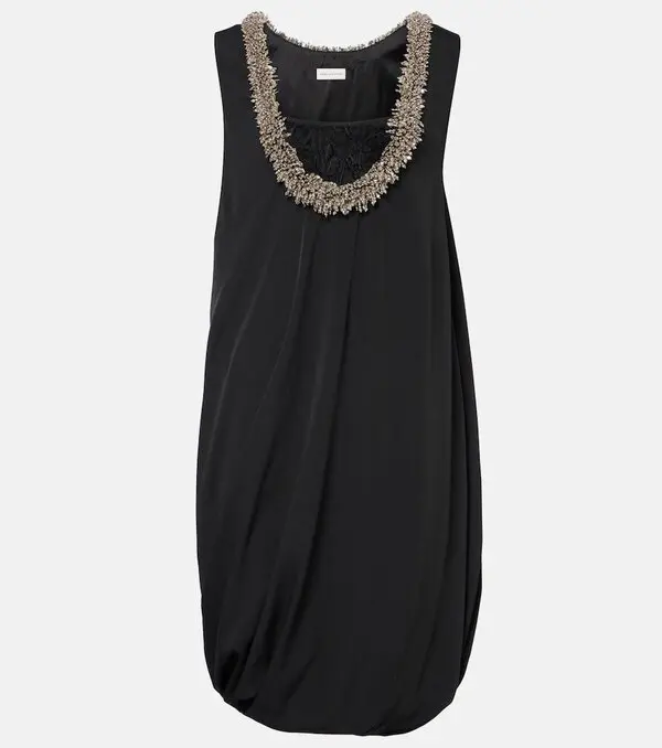 Dries Van Noten Embellished Minidress - Black