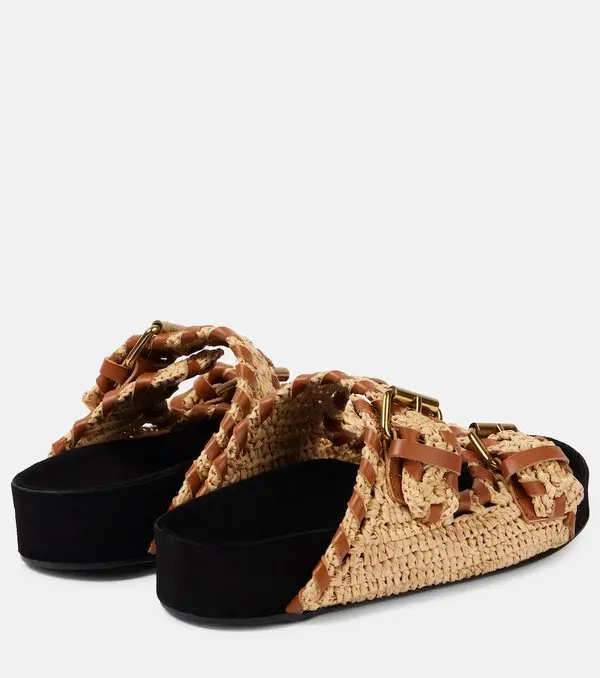 Isabel Marant Étoile Lennyo Raffia Sandals - Neutrals