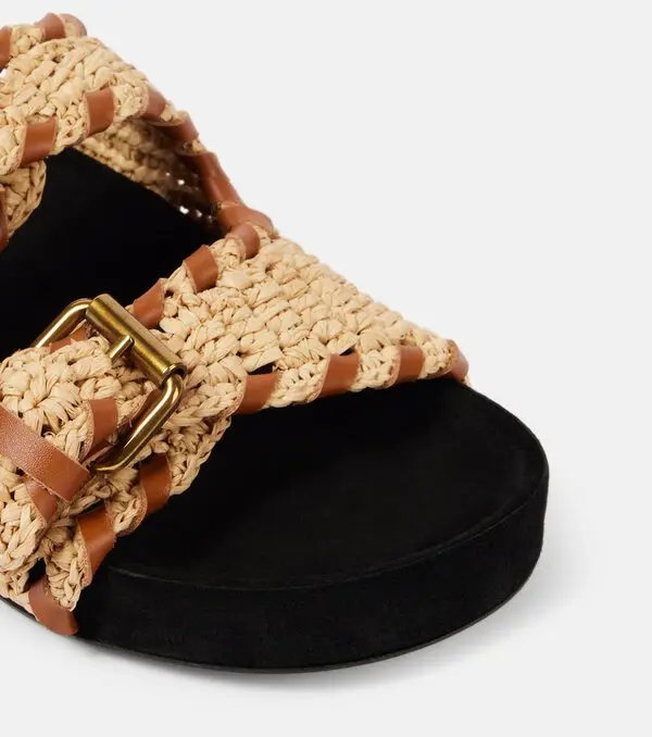 Isabel Marant Étoile Lennyo Raffia Sandals - Neutrals