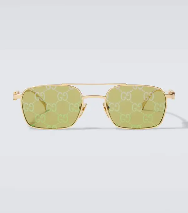 Gucci Gg Rectangular Sunglasses - Green