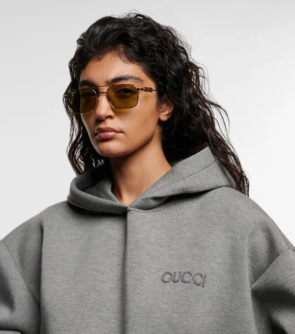 Gucci Gg Rectangular Sunglasses - Green