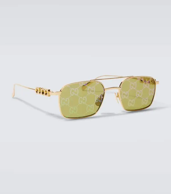 Gucci Gg Rectangular Sunglasses - Green