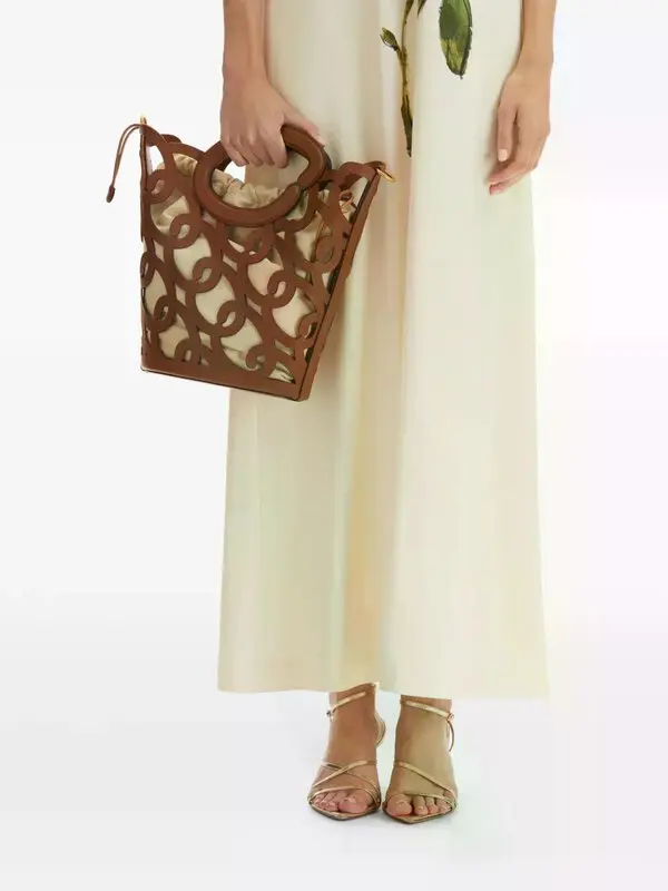 Oscar De La Renta Leather Bucket Bag - Brown