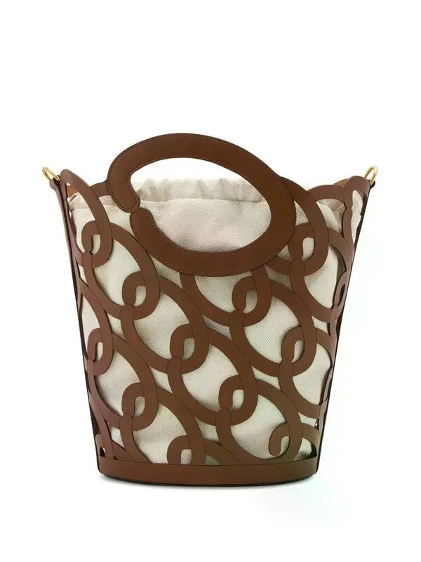 Oscar De La Renta Leather Bucket Bag - Brown