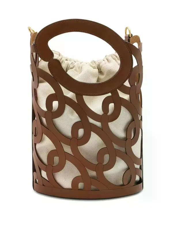 Oscar De La Renta Leather Bucket Bag - Brown